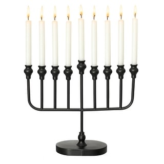 Wall Mount 9-Branch Hanukkah Menorah, Mid-Century Elegant Illuminated ...