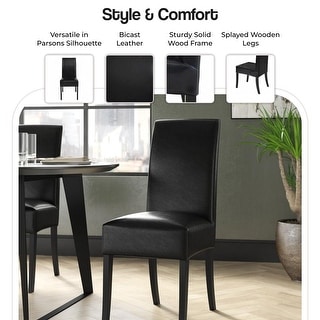 Valencia Bicast Leather Chair,Set of 2 - Bed Bath & Beyond - 26058355