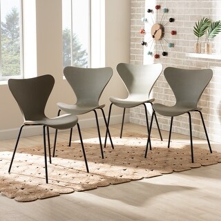 Jaden Modern and Contemporary 4-Piece Plastic/Metal Dining Chair Set ...