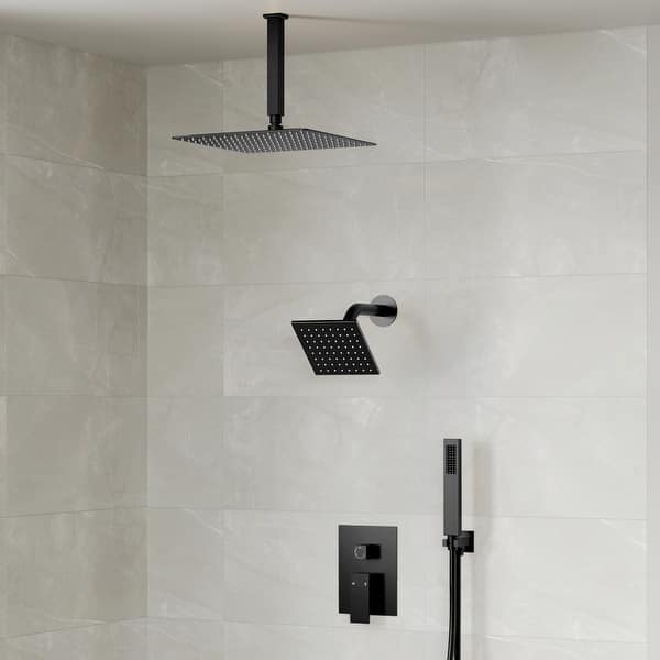 10" Ceiling and 6" Wall Mount Rainfall Dual Shower System ...