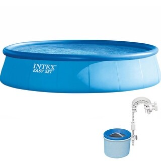 Intex Easy Set Inflatable Pool (18' x 48") and Deluxe Pool Skimmer ...