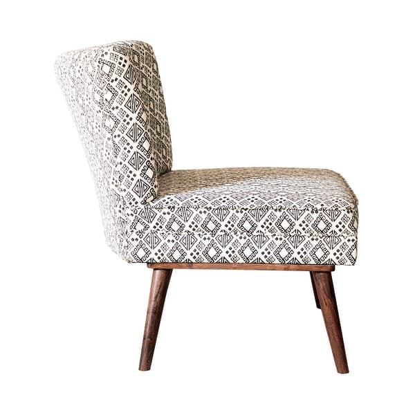 Fabric Upholstered Diamond Pattern Accent Chair With Wooden Legs Black ...