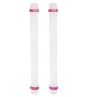 2pcs Fondant Rolling Pin with Rings PP 45cm x 2.5cm Non Stick for ...