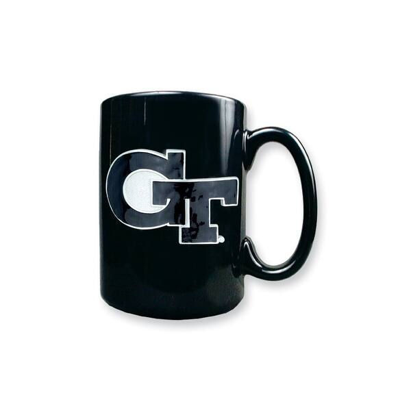 Collegiate Georgia Tech University 15 Oz. Black Ceramic Mug - Bed Bath ...