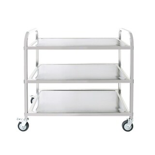 3-Tier Stainless Steel Rolling Cart with Locking Wheels for Home and ...