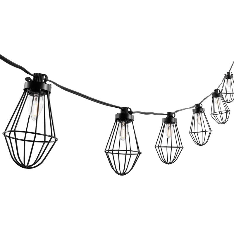 SAFAVIEH Lighting Ellina 10 FT Led Outdoor String Lights - Black - On ...
