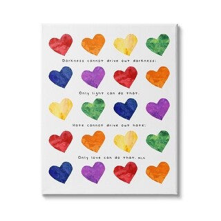 Stupell Only Love Can MLK Quote Children's Diversity Hearts Canvas Wall ...