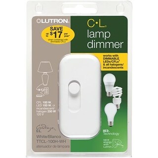 Lutron Wht Cfl/Led Dimmer Cord TTCL-100H-WH Unit: EACH - Bed Bath ...