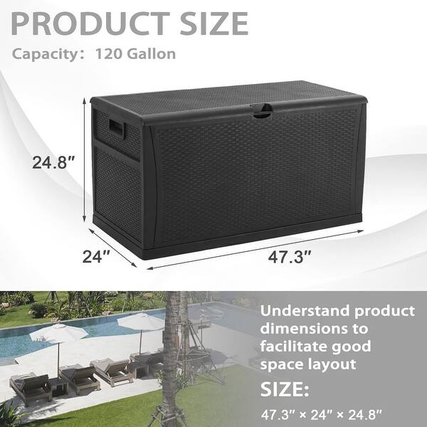 Patio Storage Waterproof Deck Boxes Garden Resin Deck Storage Container ...