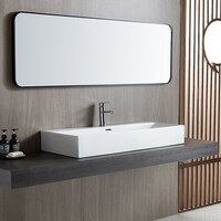 Eridanus 40" Elongated White Bathroom Vanity Trough Sink - Bed Bath ...