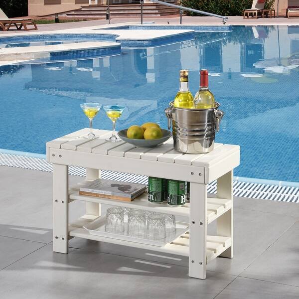 HDPE Outdoor Storage Bench Entryway Shoe Rack Patio Bench - Bed Bath ...