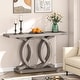 55 inches Console Table with Geometric Base - Bed Bath & Beyond - 37198244