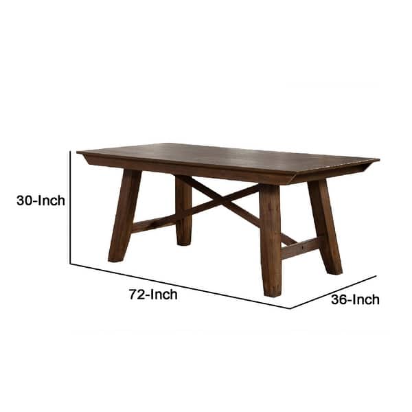 Brian 72 Inch Rectangular Dining Table, Solid Acacia Wood, Dark Oak ...
