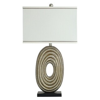 StyleCraft 32" Arcene Silver - Poly Table Lamp - Off White with Thin ...