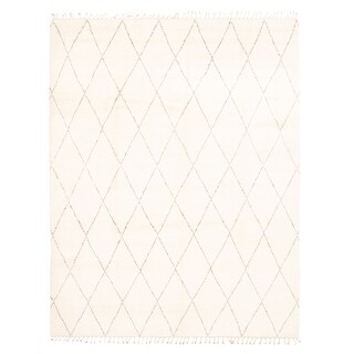 ECARPETGALLERY Hand-knotted Tangier Cream Wool Rug - 9'0 x 11'9 - Bed ...