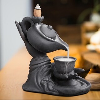 Ceramic Back Flow Incense Burner Teapot Style Zen Backflow Burner - 5.5 ...