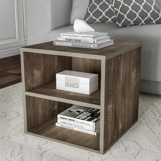 Lavish Home Stackable Modular Cube End Table, Gray - Bed Bath & Beyond - 39102312