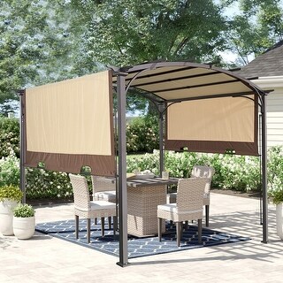 11 ft. x 9 ft. Beige Steel Outdoor Pergola - Bed Bath & Beyond - 40839797