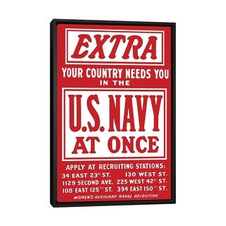 iCanvas "Vintage WWII Navy Recruitment Poster" by Stocktrek Images ...