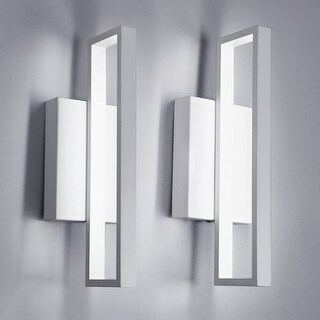 12W LED Square Wall Sconce, Surface Mounted Wall Lamp 6000K Pure White ...