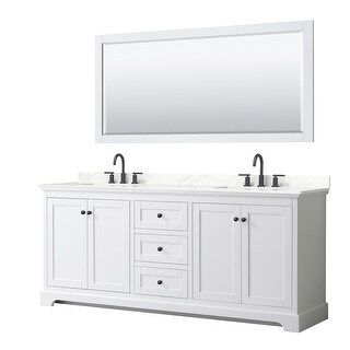 Avery 80-inch Double Vanity, Quartz Top, 70-inch Mirror - Bed Bath ...