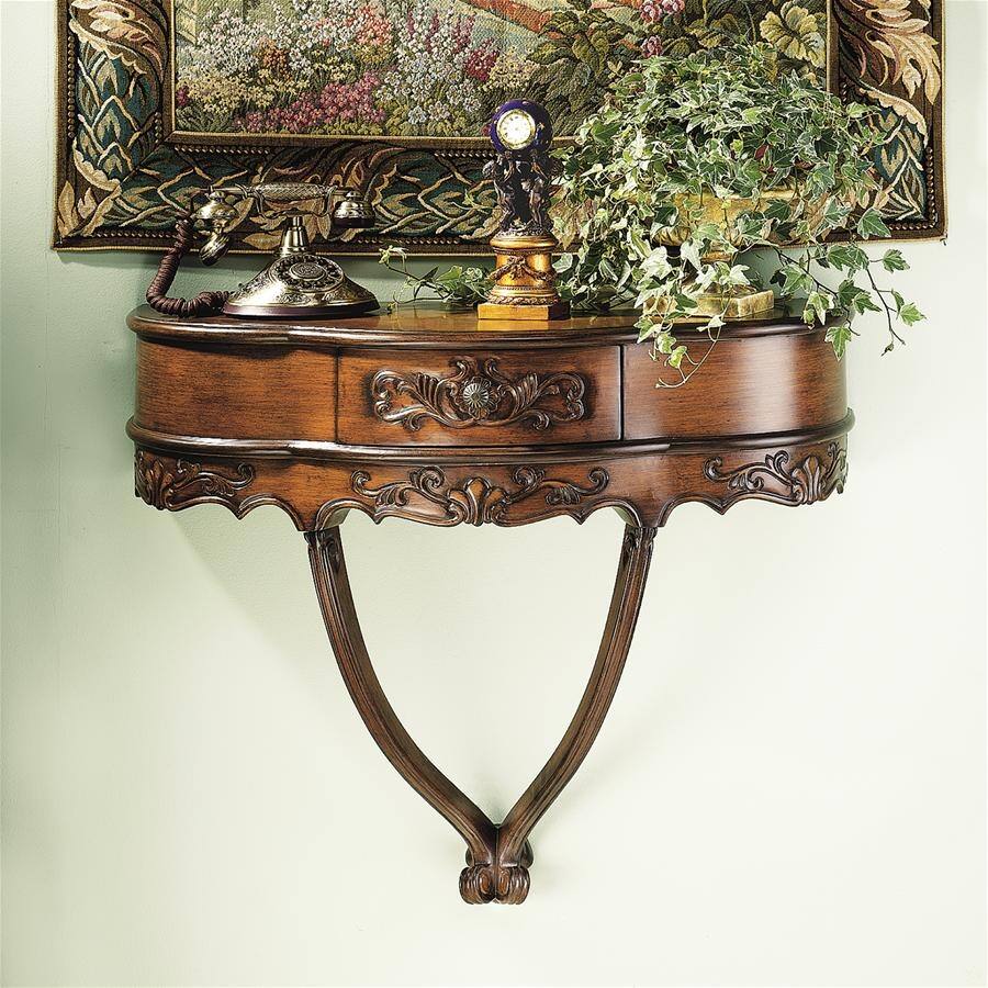 Design Toscano Camellia Wall Console Table - 31.5 x 13 x 26.5 ...