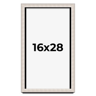 16x28 Shadow Box Frame Silver Real Wood Contemporary Shadowbox Display ...