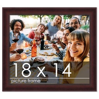 18x14 Contemporary Mahogany Complete Wood Picture Frame with UV Acrylic ...