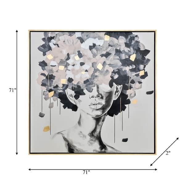 Sagebrook Home Modern Contemporary Idyll Woman Canvas Artwork, Black ...