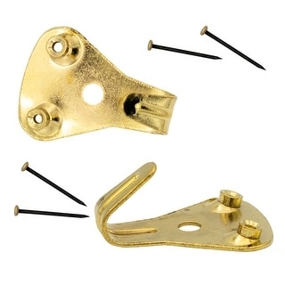 Professional 50 LB Brass Plated Picture Hangers with Hardened Steel ...
