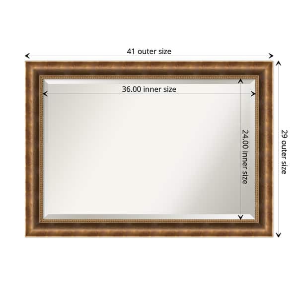 Beveled Wood Wall Mirror - Manhattan Bronze Frame - Outer Size: 41 x 29 ...