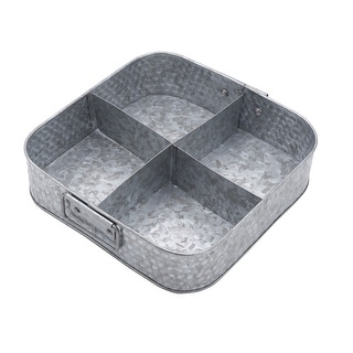 Towle Living Galvanized Hammered Square Divided Tray, 12 Inch - Bed ...