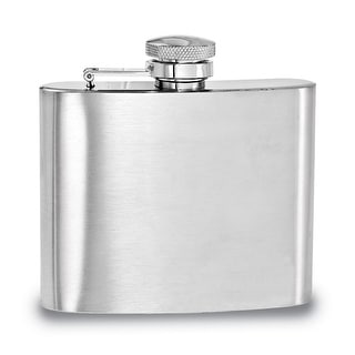 Curata Brushed Stainless Steel 5 Ounce Square Flask with Funnel - Bed ...