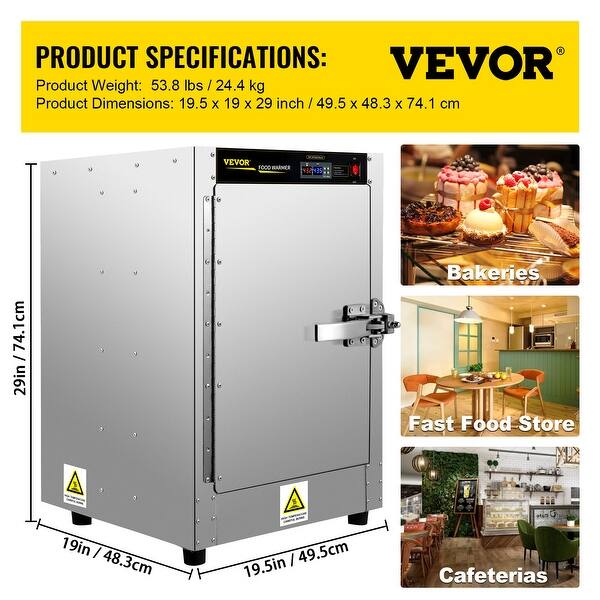 VEVOR Hot Box Food Concession Warmer 19"x19"x29" 5 Shelves for Pizza ...