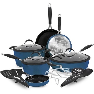 Paula Deen DFCW12SB Family 14 Piece Ceramic Non-Stick Cookware Set ...