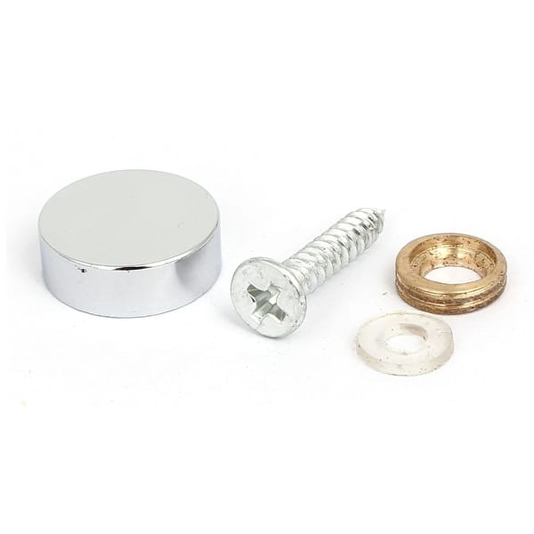 Glass Furniture Mirror Screw Cap Cover Nails Fittings 16mm Dia - Silver ...