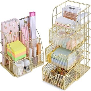 Metal Mesh Desk Organization and Storage (Gold) - Bed Bath & Beyond ...