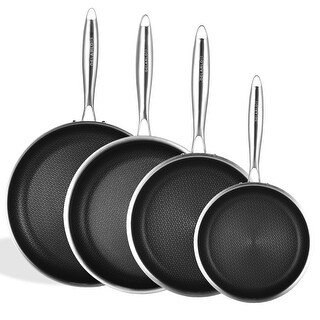 Stainless Steel Frying Pan Set Cooking Pan Skillets Oven Safe Induction ...