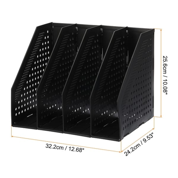 Collapsible Magazine File Holder, 4 Compartment Desktop Organizer - 4 ...