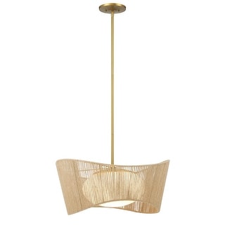 Lavery Key Largo Soft Brass & Etched Opal Glass 1 Light Pendant - 22 ...