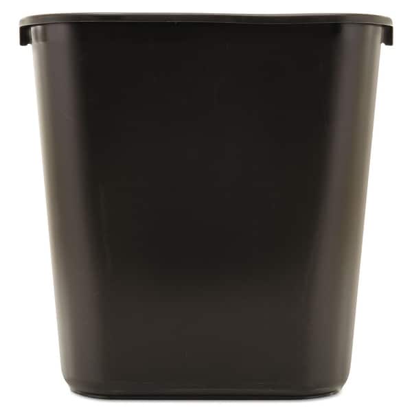 Deskside Plastic Wastebasket, Rectangular, 7 gal, Black - Bed Bath ...