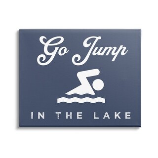 Stupell Go Jump in Lake Nautical Swimmer Iconography Sign Canvas Wall ...