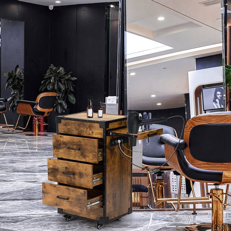 Multifunctional Beauty Salon Station with Wheels and 3 Drawers ...