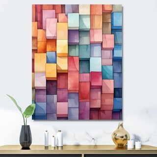 Designart "Cubism Art Colorful Field" Cubism Wall Art Living Room - Bed ...