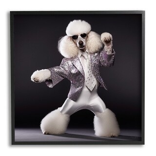Stupell Poodle Dancing Portrait Framed Giclee Art Design by Roozbeh ...