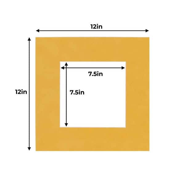 12x12 Mat for 8x8 Photo - Sunrise Yellow Suede Matboard for Frames ...