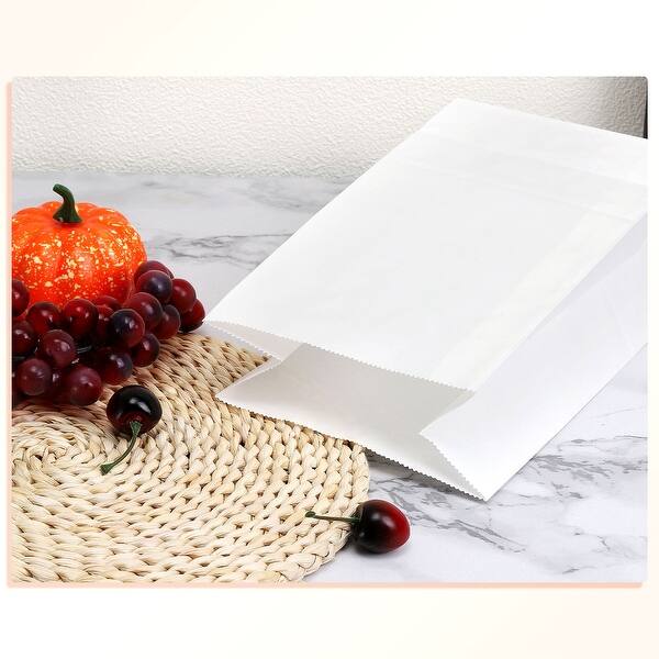 Paper Bags White Paper Grocery Bag 6lb 5.9x3.5x10.6 Inch 60g, Pack of ...