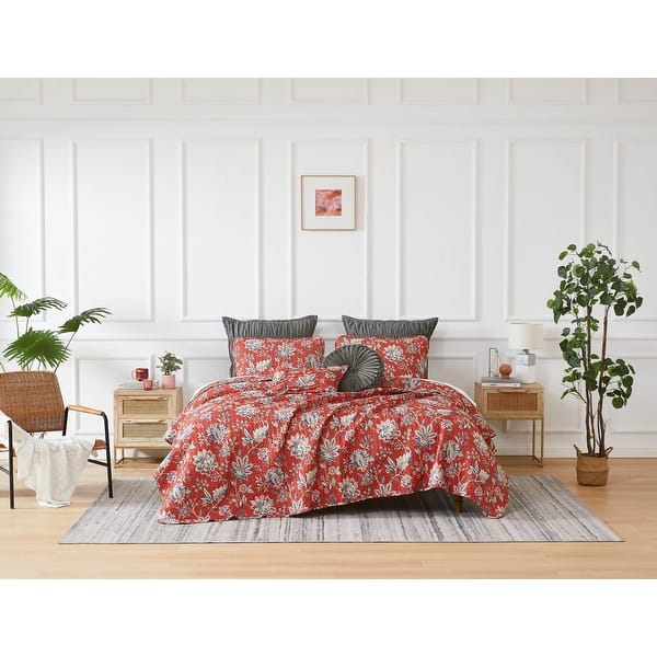 Jacobean Willow 7-Piece Oversized Quilt Bedding Set - Bed Bath & Beyond ...