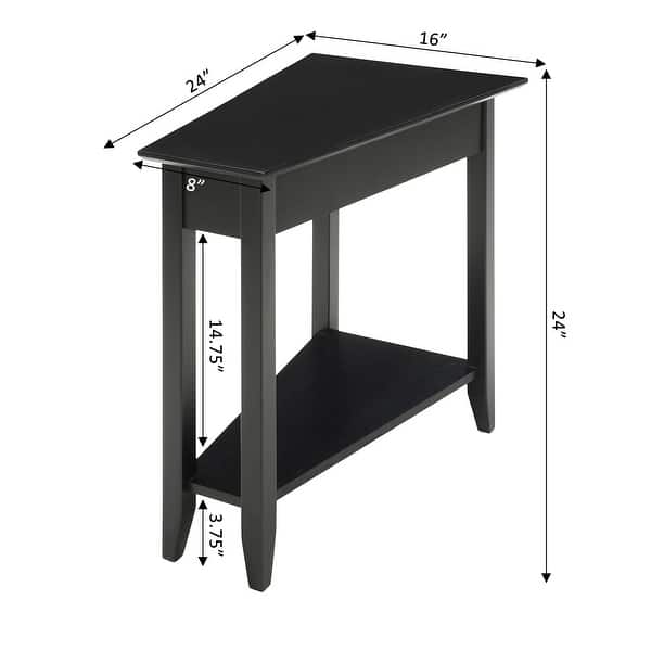 Convenience Concepts American Heritage Wedge End Table with Shelf - Bed ...