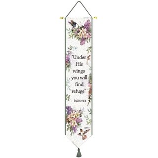Purple Lilac Hummingbird Psalm 91:4 Whisper Wings Tapestry Bell Pull 9 ...